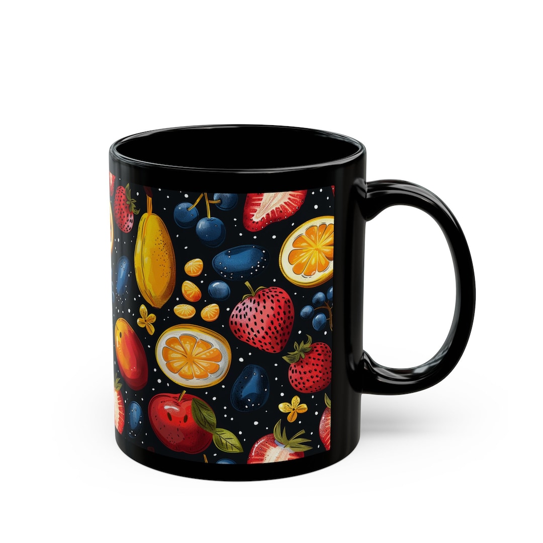 Fruits Mug Berries Tea Cup Fruits Art Berries Mug Cool Berries Mug ...