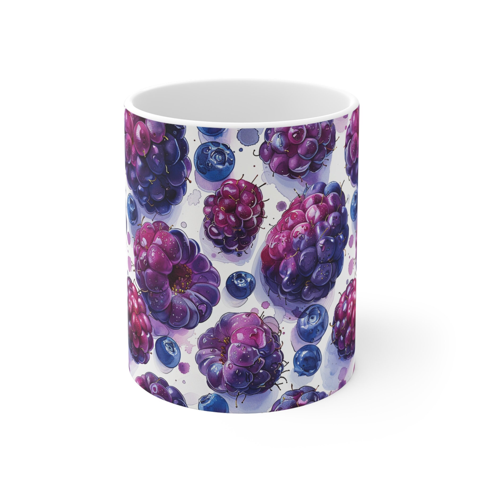 Berries Mug Berries Tea Cup Blueberry Art Strawberries Mug Cool ...