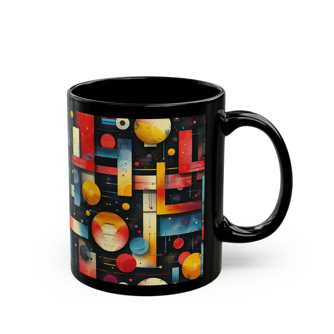 Heavy Geometry Pattern Mug Geometric Tea Cup Abstract Maximalism Cup ...