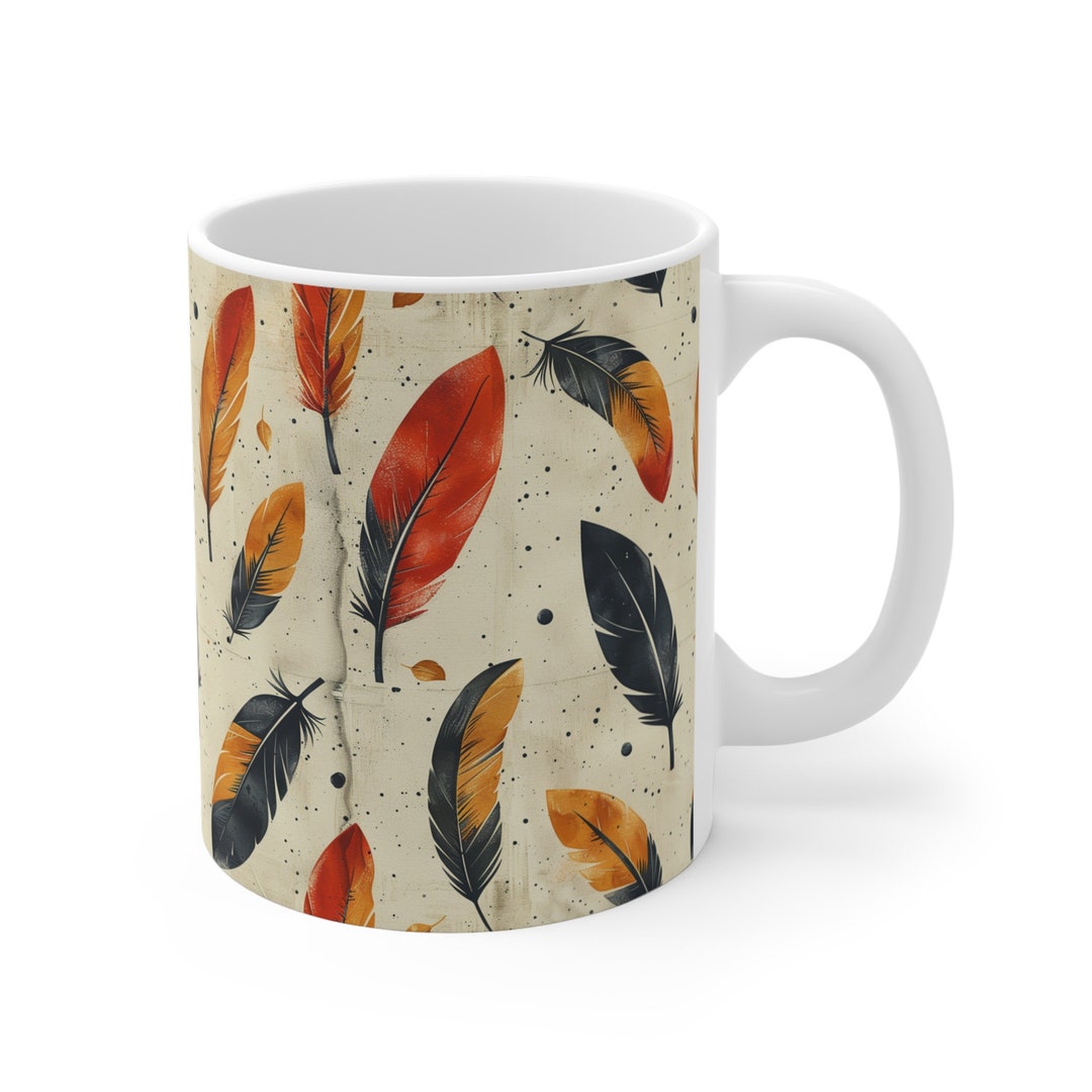 Eagle Feathers Mug Eagle Tea Cup Bird Art Wildlife Mug USA Eagle Mug ...