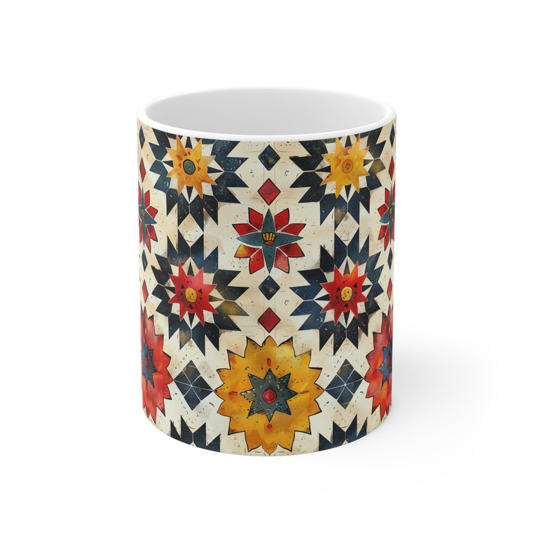 Latin American Tribe Inspired Patterns Mug Aztec Design Tea Cup Inca ...