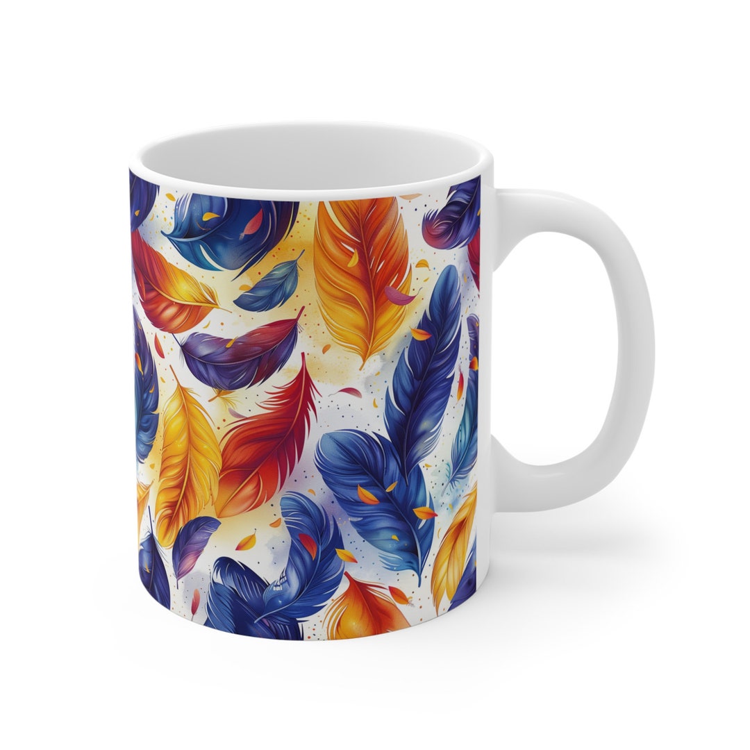 Eagle Feathers Mug Eagle Tea Cup Bird Art Wildlife Mug USA Eagle Mug ...