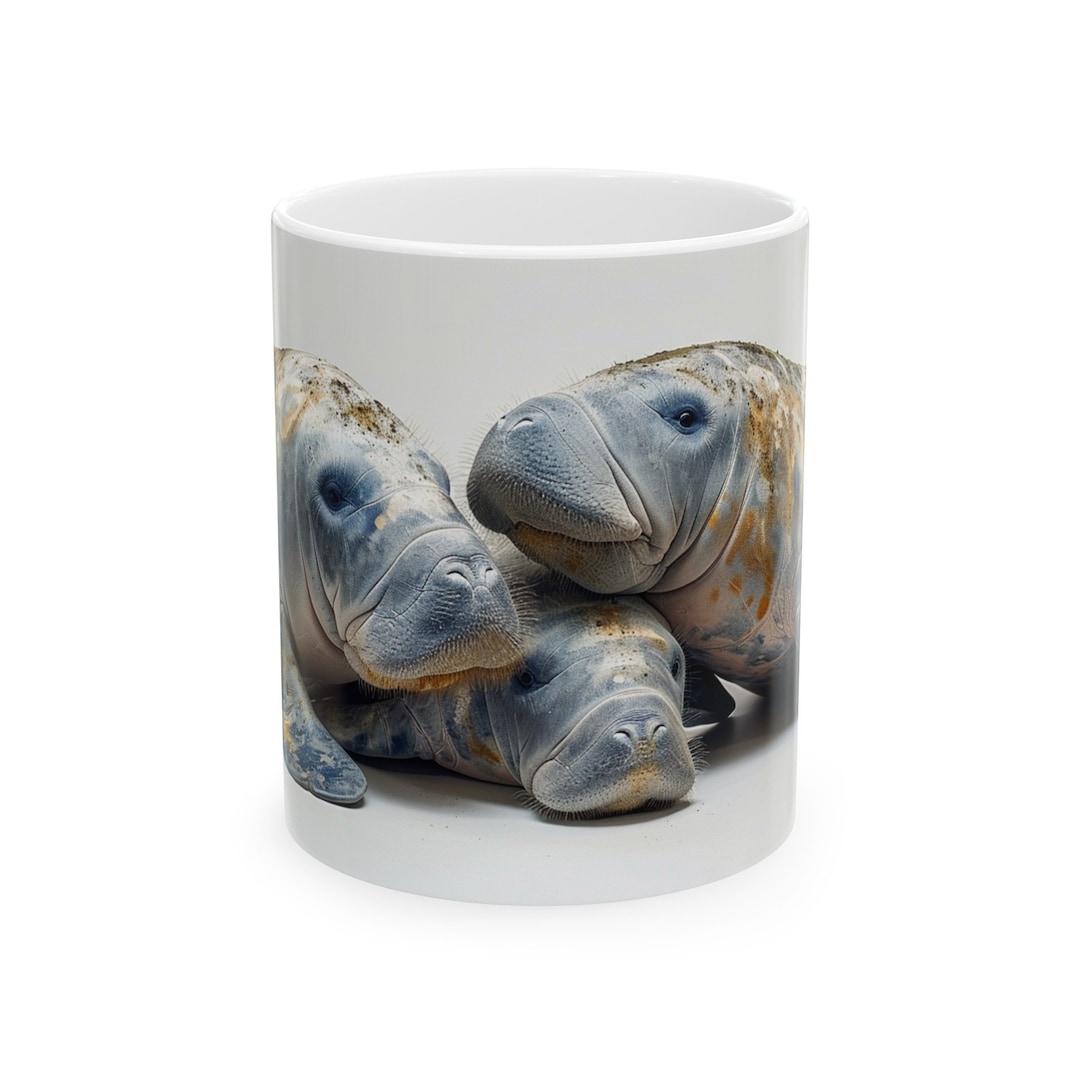 Manatee Coffee Mug Ocean Life Tea Cup Coastal Mug Fish Art Mug Sea Cow ...
