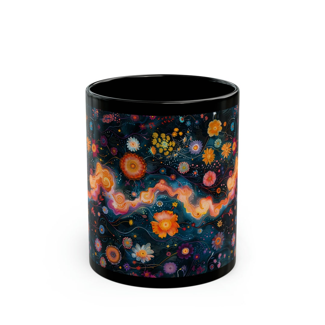 Energy Fields Pattern Mug Geometric Pattern Tea Cup Abstract Maximalism ...