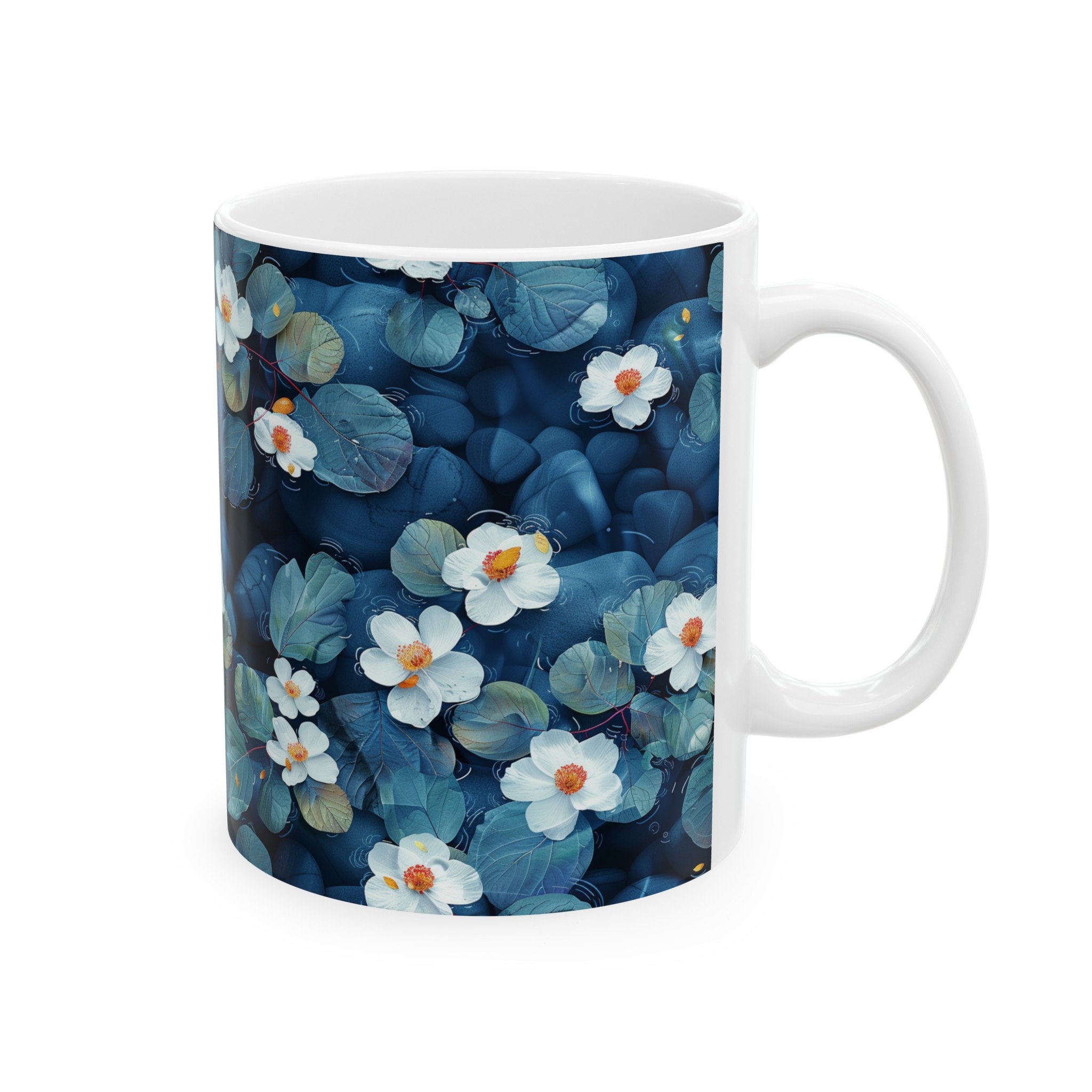 Floating Flowers Mug Floral Tea Cup Floral Water Mug Aquatic Bloom Mug ...