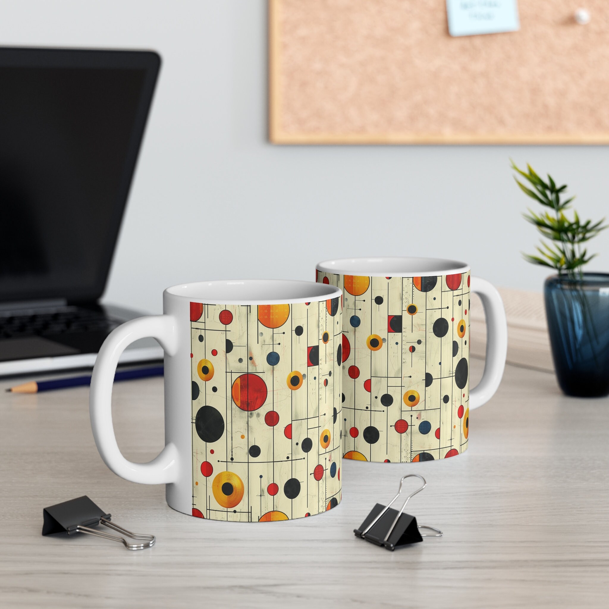Heavy Geometry Pattern Mug Geometric Tea Cup Abstract Maximalism Cup ...
