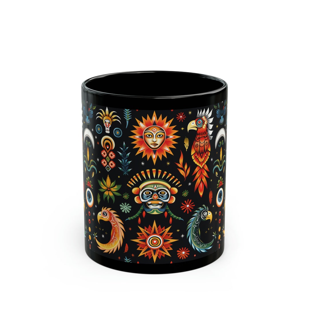 Latin American Tribe Inspired Patterns Mug Aztec Design Tea Cup Inca ...