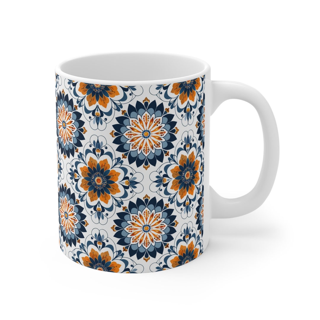 Kaleidoscope Coffee Mug Symmetrical Art Tea Cup Geometric Mug Mirrored ...