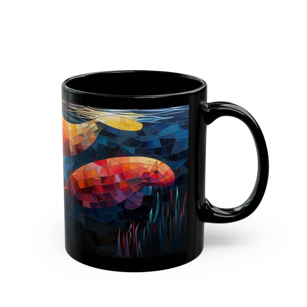 Manatee Coffee Mug Ocean Life Tea Cup Coastal Mug Fish Art Mug Sea Cow ...