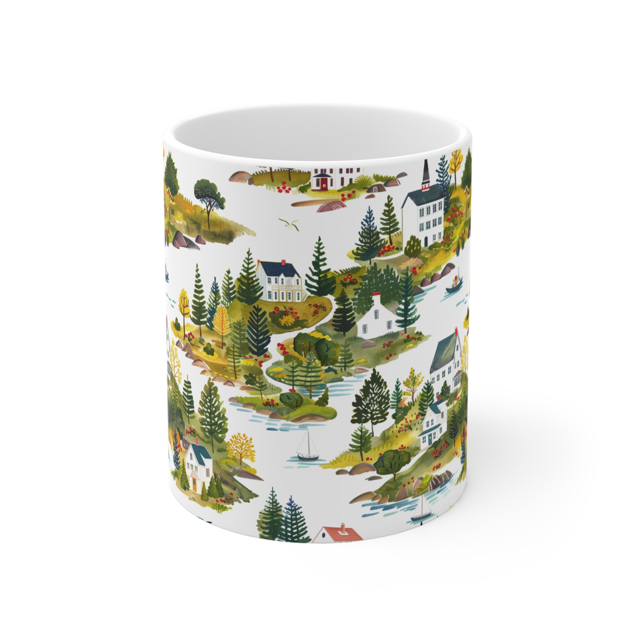 America Coffee Mug USA Tea Cup Sightseeing Mug Colorful US Views Art ...