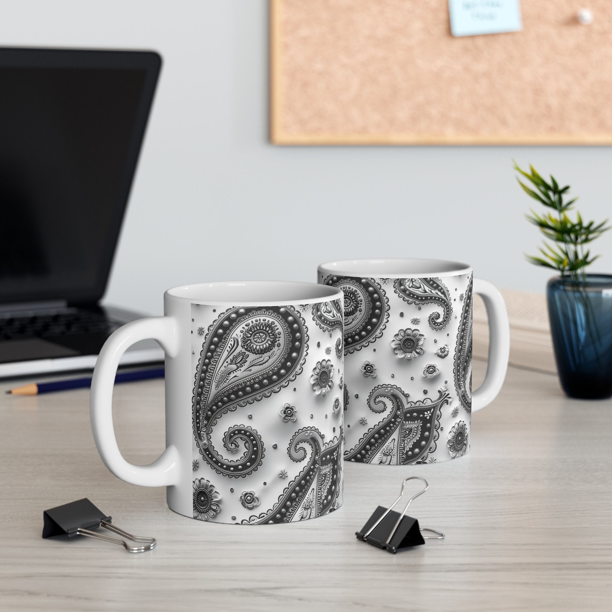 Paisley Pattern Mug Paisley Design Tea Cup Paisley Art Mug Paisley ...