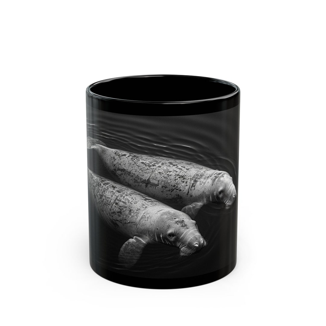 Manatee Coffee Mug Ocean Life Tea Cup Coastal Mug Fish Art Mug Sea Cow ...