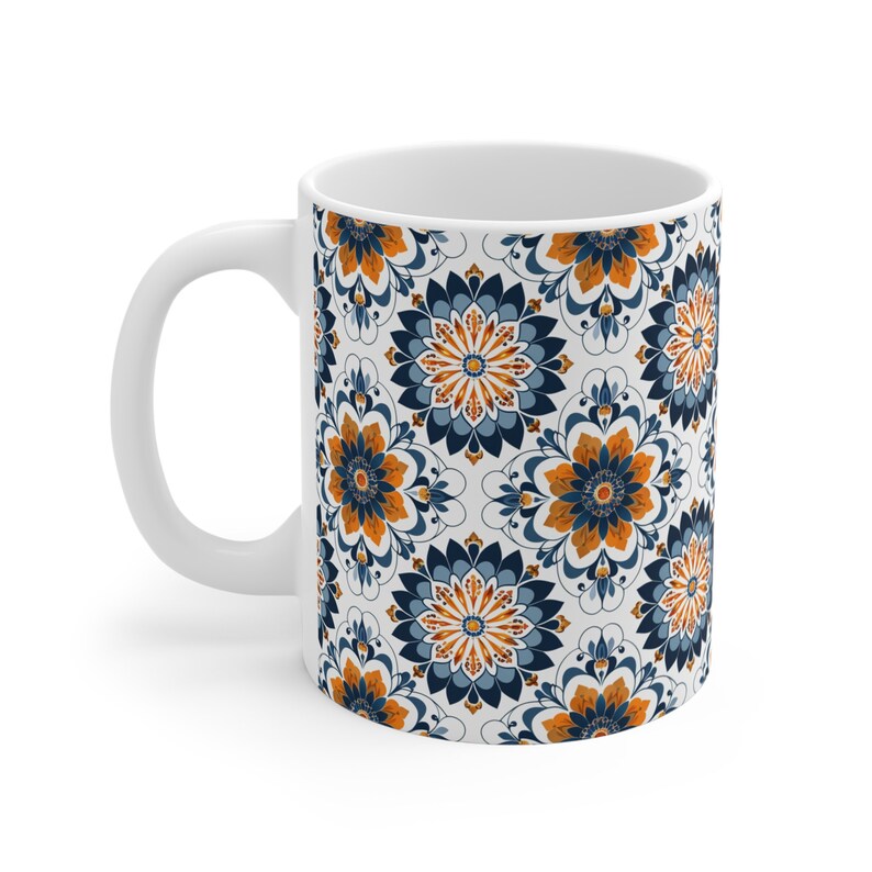 Kaleidoscope Coffee Mug Symmetrical Art Tea Cup Geometric Mug Mirrored ...