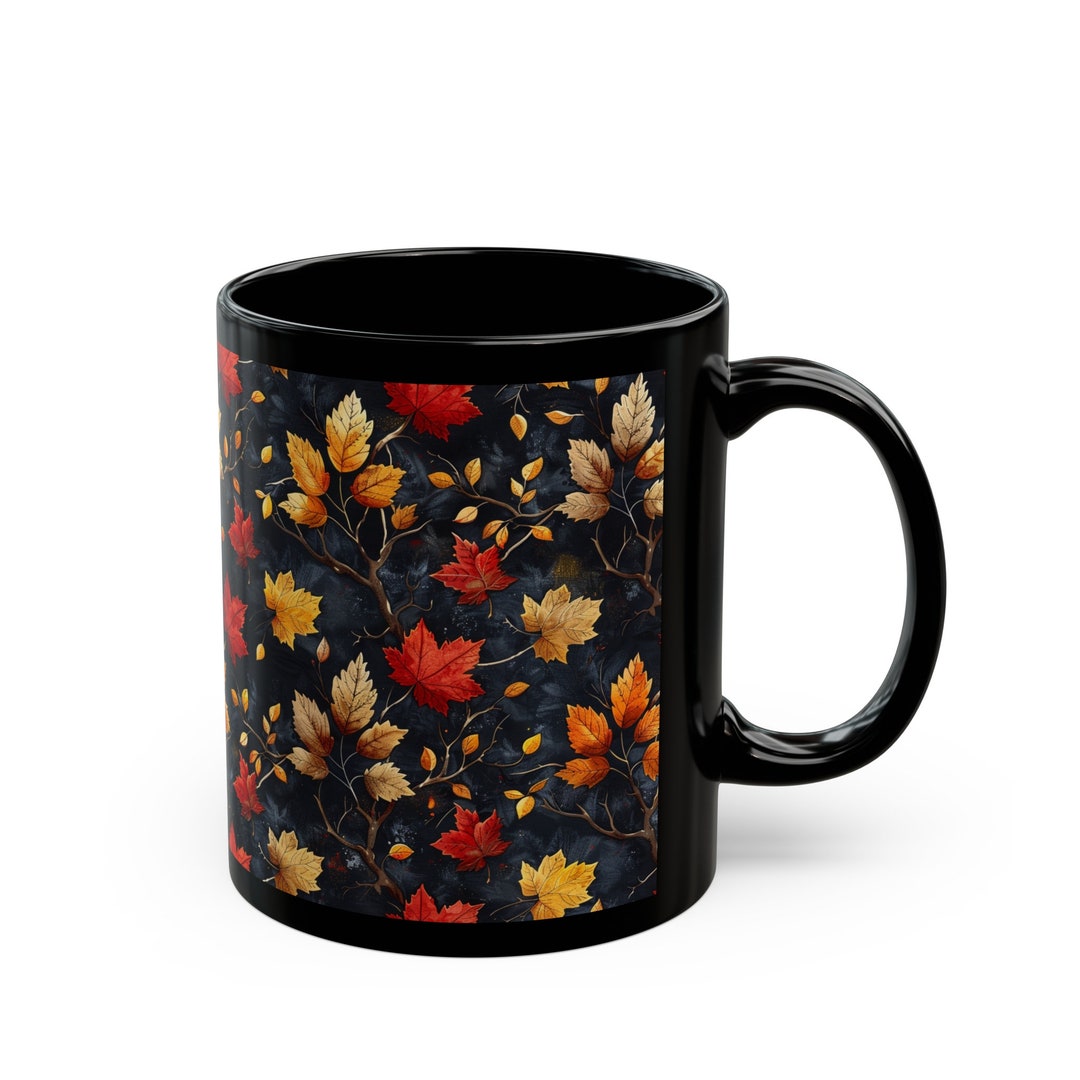 Fall Leaves Mug Autumn Leaves Tea Cup Fall Art Autumn Mug Harvest Time ...