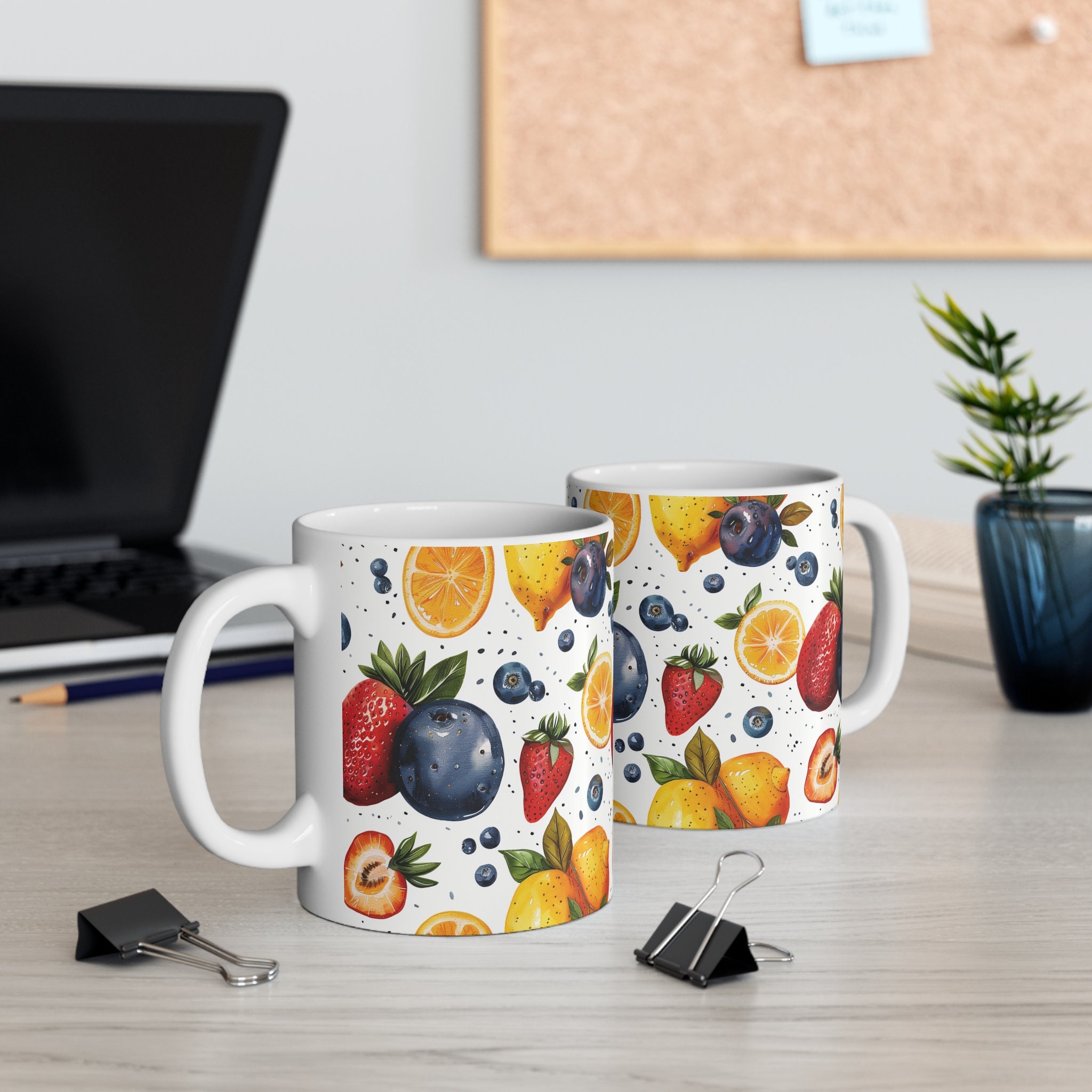 Fruits Mug Berries Tea Cup Fruits Art Berries Mug Cool Berries Mug ...