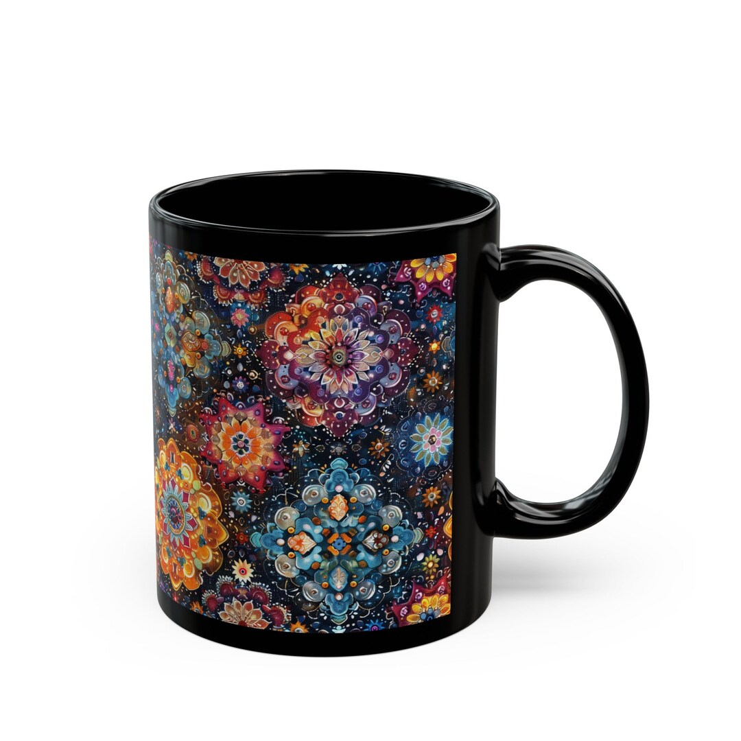 Kaleidoscope Coffee Mug Symmetrical Art Tea Cup Geometric Mug Mirrored ...
