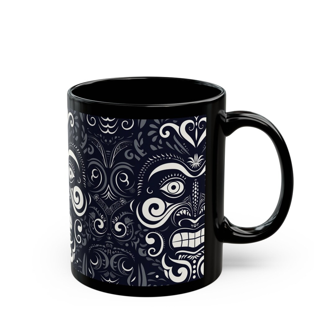 Pacific Islands Mug Tongan Tea Cup Maori Art Tamoko Mug Pasifika Mug ...
