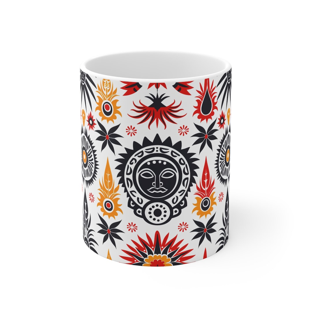 Latin American Tribe Inspired Patterns Mug Aztec Design Tea Cup Inca ...