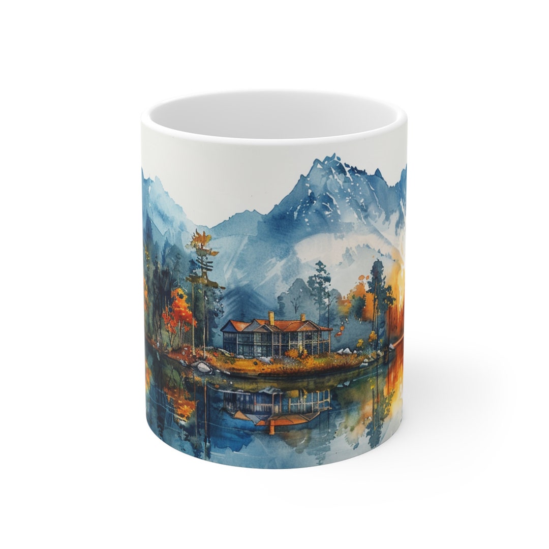America Coffee Mug USA Tea Cup Siteseeing Mug Colorful US Views Art Mug ...