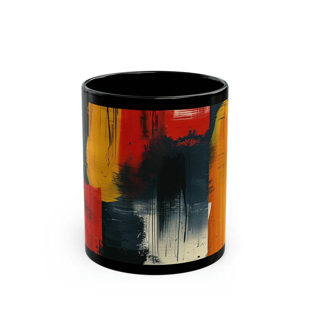 Abstract Brush Strokes Pattern Coffee Mug Painterly Tea Cup ...