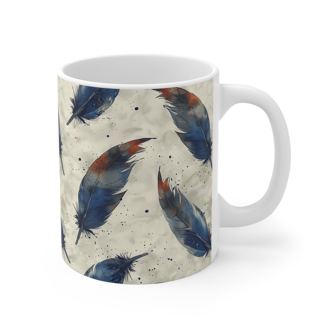 Eagle Feathers Mug Eagle Tea Cup Bird Art Wildlife Mug USA Eagle Mug ...