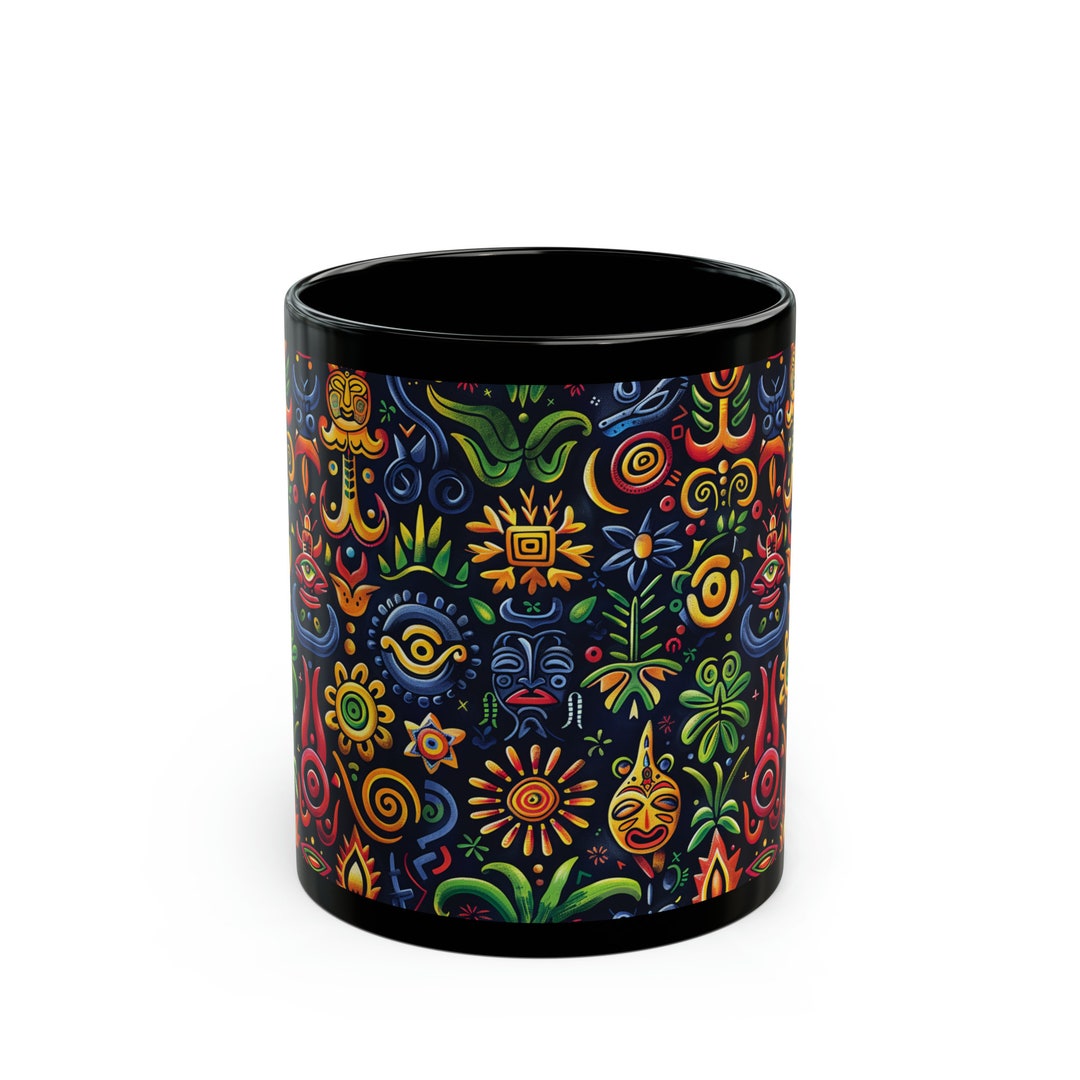 Latin American Tribe Inspired Patterns Mug Aztec Design Tea Cup Inca ...