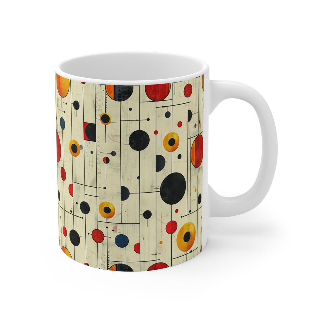 Heavy Geometry Pattern Mug Geometric Tea Cup Abstract Maximalism Cup ...