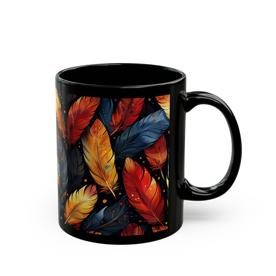 Eagle Feathers Mug Eagle Tea Cup Bird Art Wildlife Mug USA Eagle Mug ...