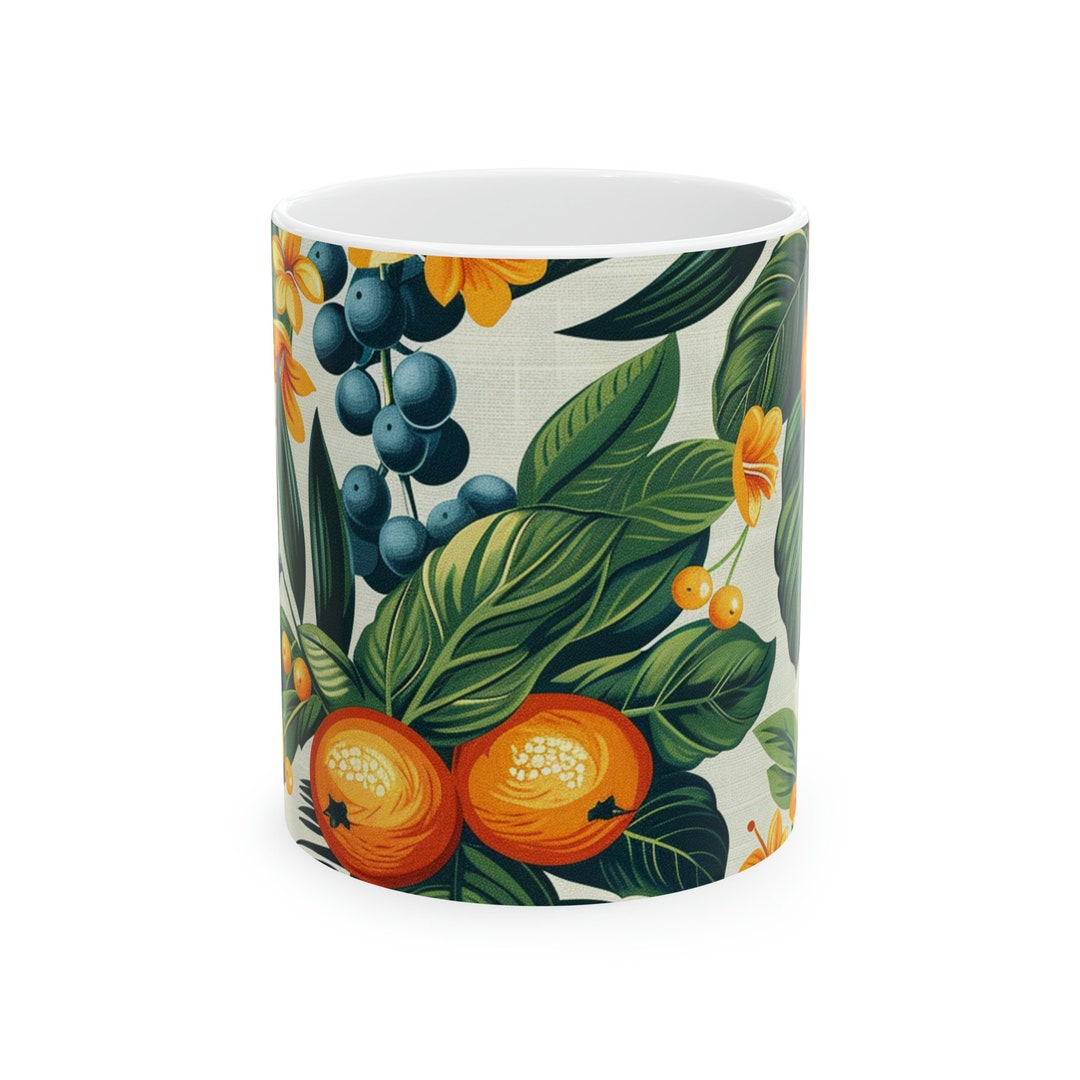 Tropical Coffee Mug Tropics Tea Cup Blossom Flower Cute Tropicana ...
