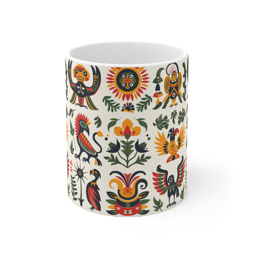 Latin American Tribe Inspired Patterns Mug Aztec Design Tea Cup Inca ...