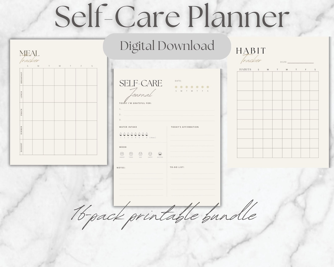 Self-care Journal Digital Planner Organize Reflect Thrive Printable ...