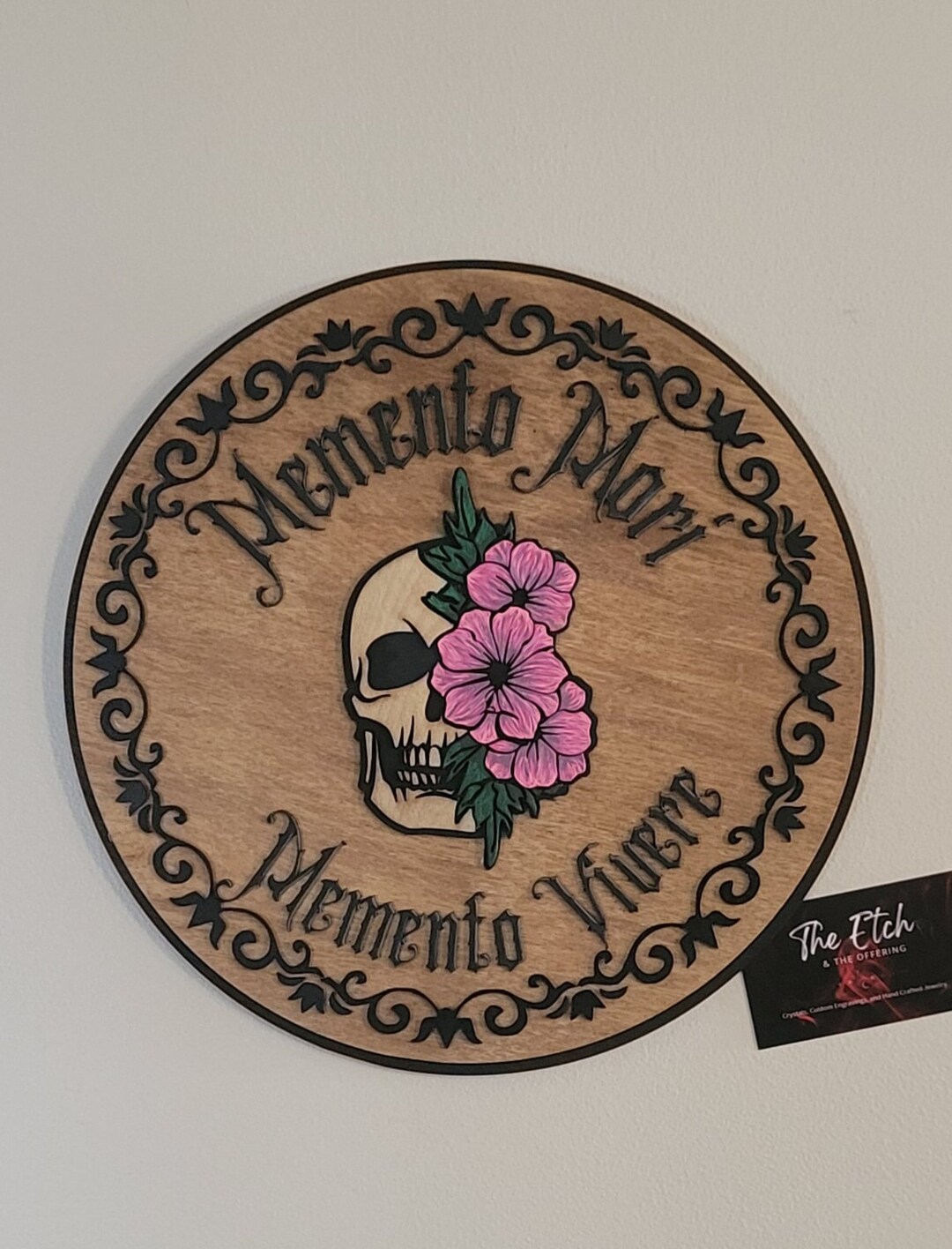 Memento Mori, Memento Vivere, Carpe Diem, Skull, Flower Wall Decor ...