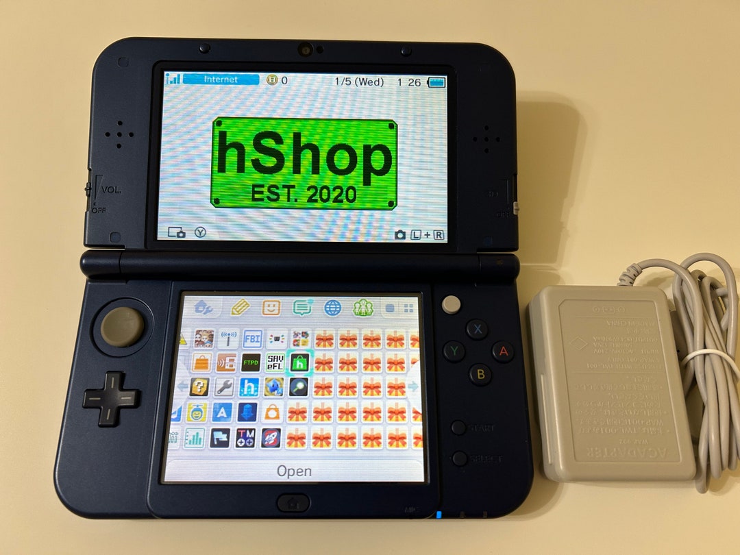 Custom New 3DS XL Ll Blue W 128GB Sd Card Pre Loaded/near Mint /top IPS ...