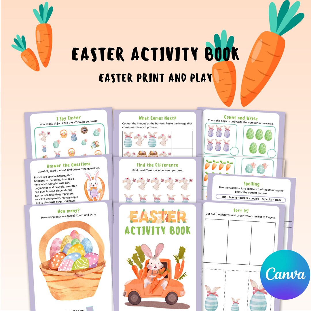 Easter Activity Book Printable Coloring Pages Games Puzzles Letter to ...