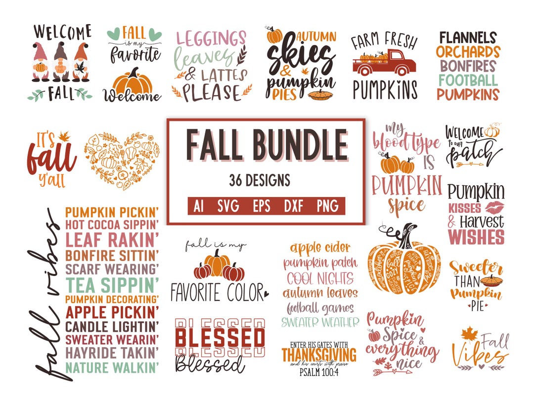Fall SVG, 36 FALL Svg Bundle, Autumn Clipart, Fall Svg Files, Fall ...
