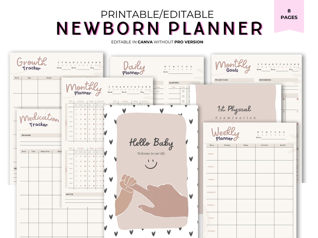 Newborn Planning Kit, New Mom Planner, 0-4 Month Baby Care Tracker ...