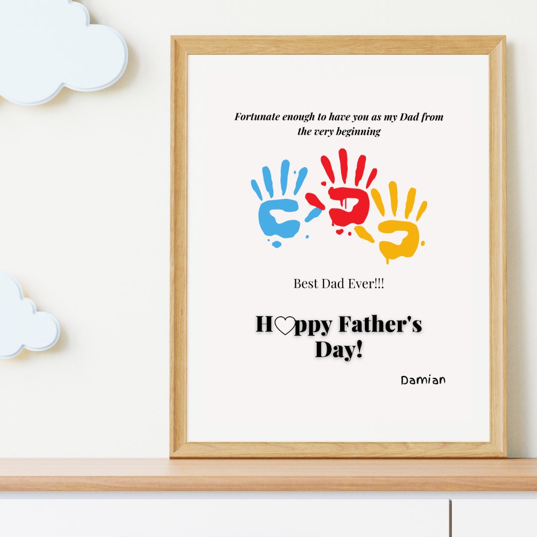 Father's Day Handprint Art Craft Printable Gift, Keepsake for Kids ...