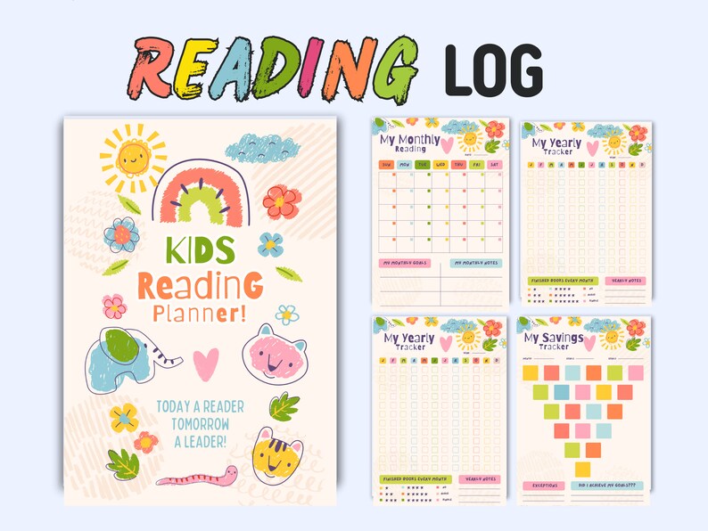 Productive Reading Planner for Kids, Easy to Edit Fitness Notebook ...