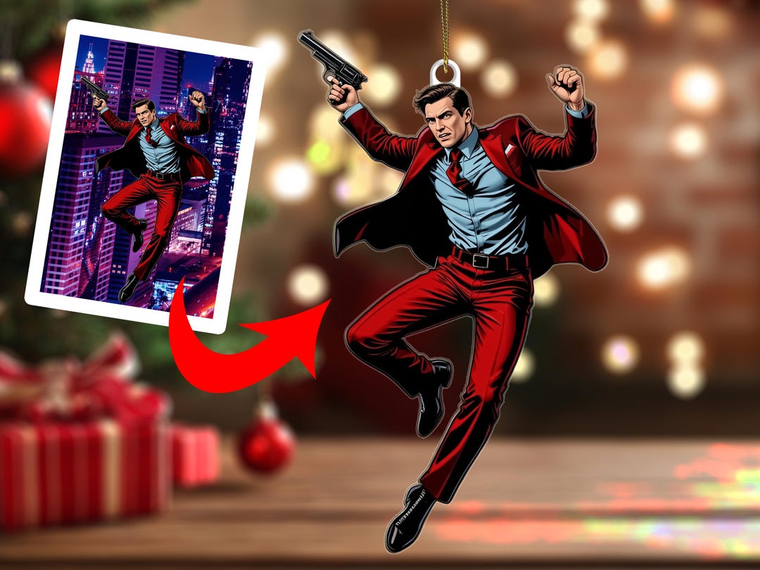 Hans Grubber Falling off Anatomist Plaza Double Sided Ornament ...