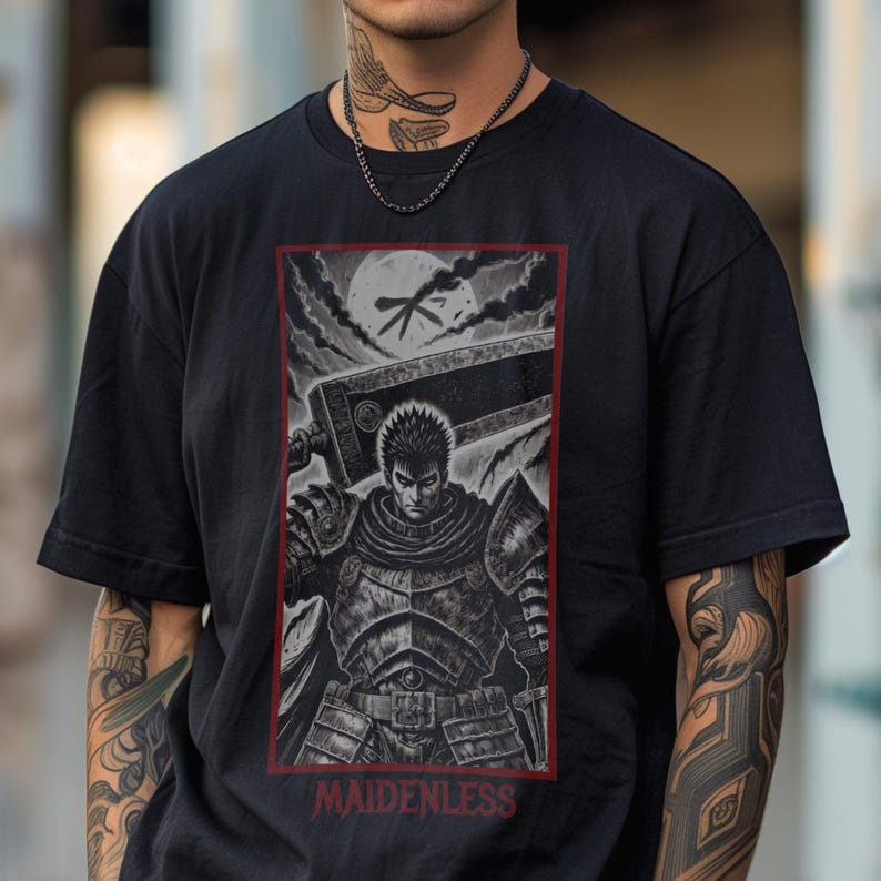 Beserk Manga Guts Anime Tee Anime Elden Ring T-shirt Griffith Metal ...