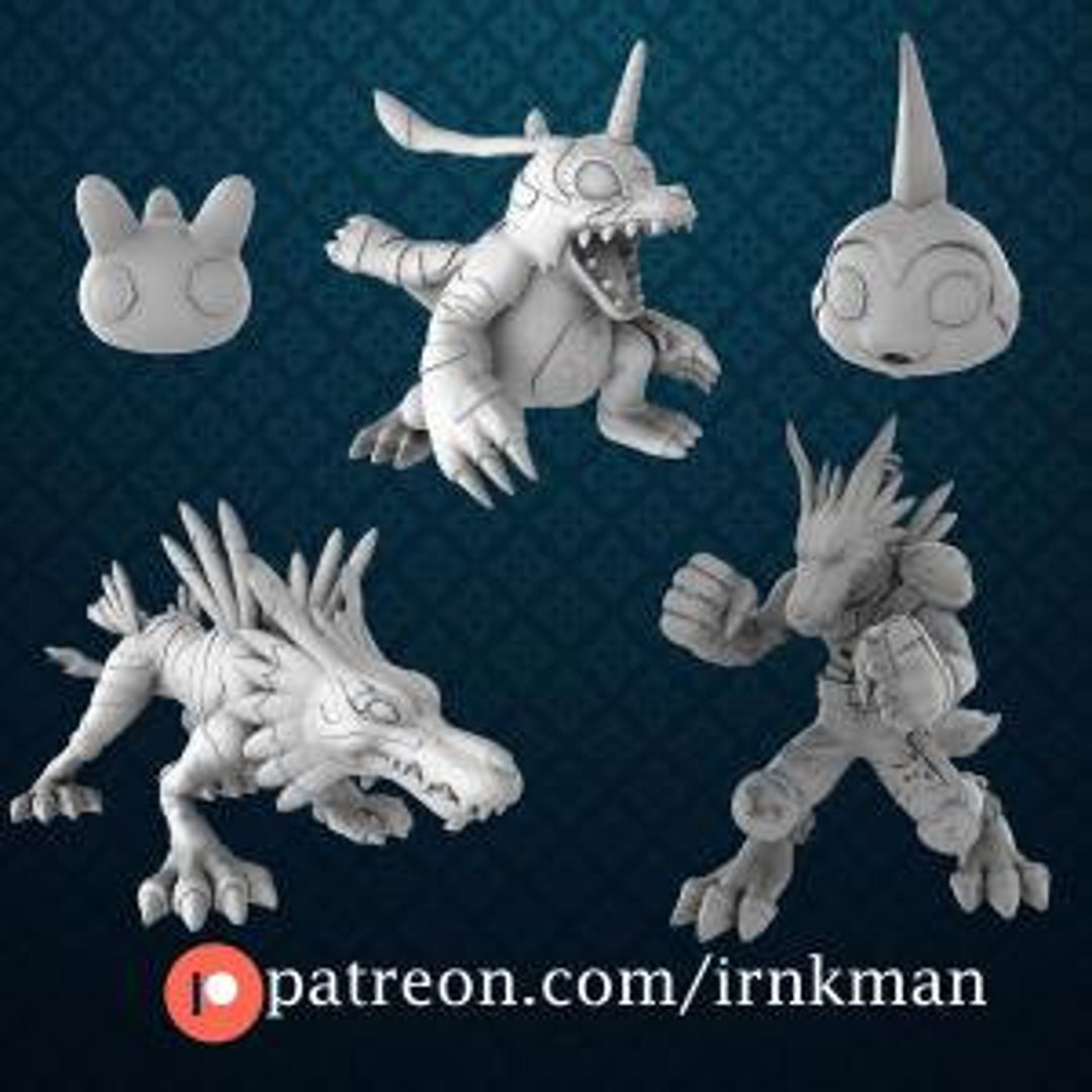 Garurumon Line Miniature - Etsy
