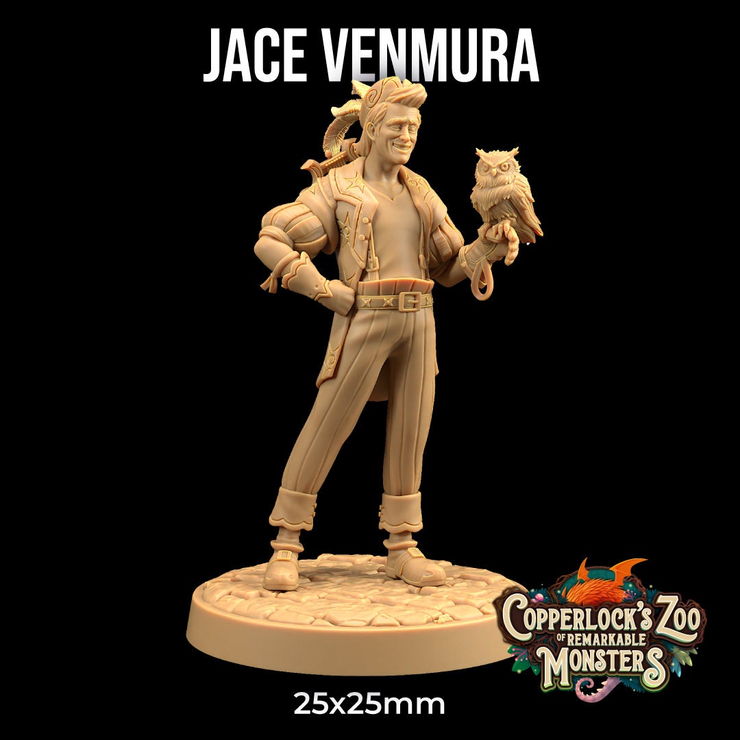 Jace Venmura 32mm Scale 3D Printed Miniature Tabletop RPG - Etsy
