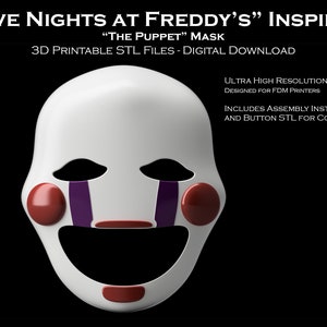 FNAF Inspired the Puppet Mask STL 3D Model for 3D Printing and Cosplay ...