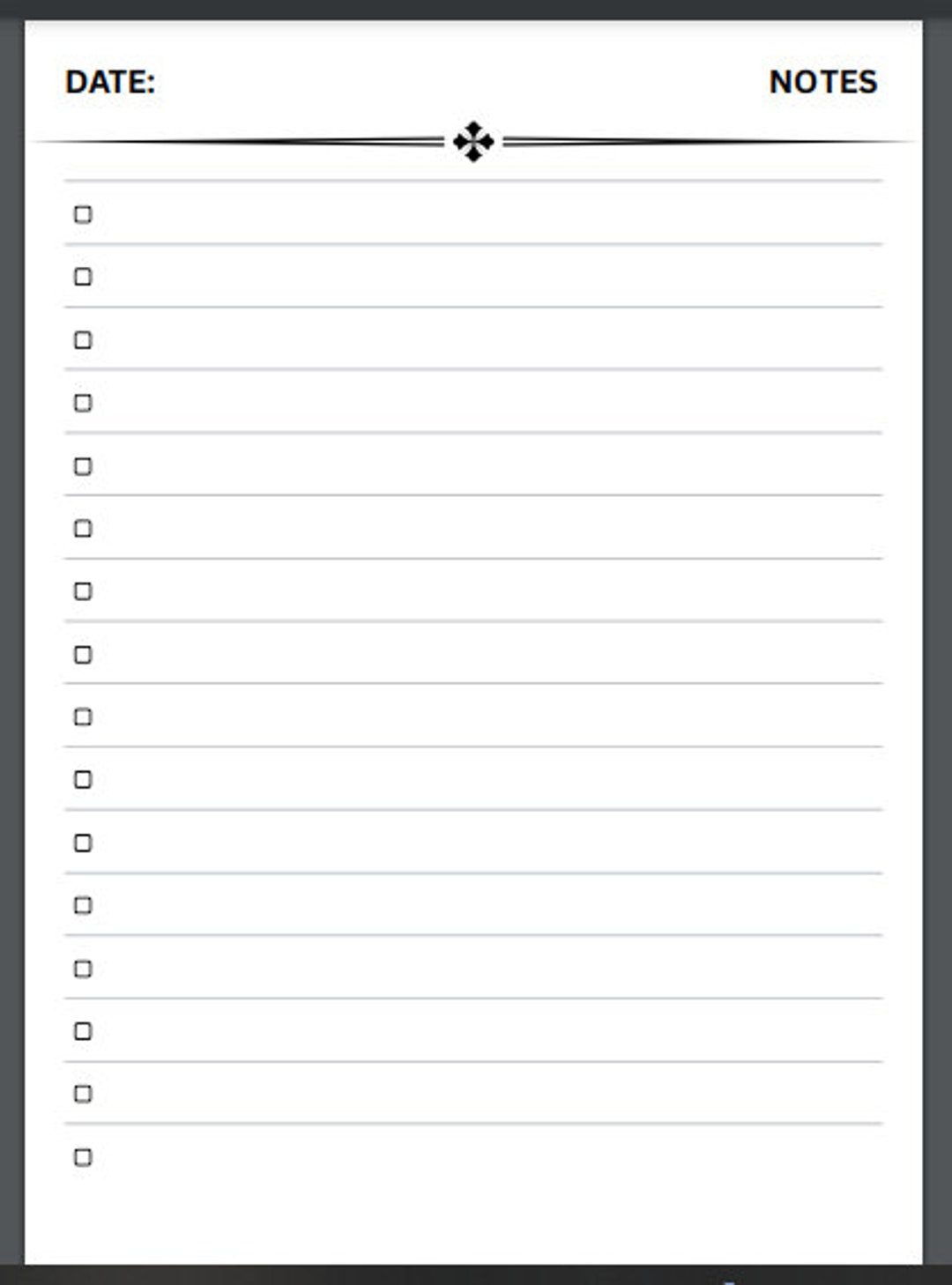 Printable Minimalist Notepad - Etsy