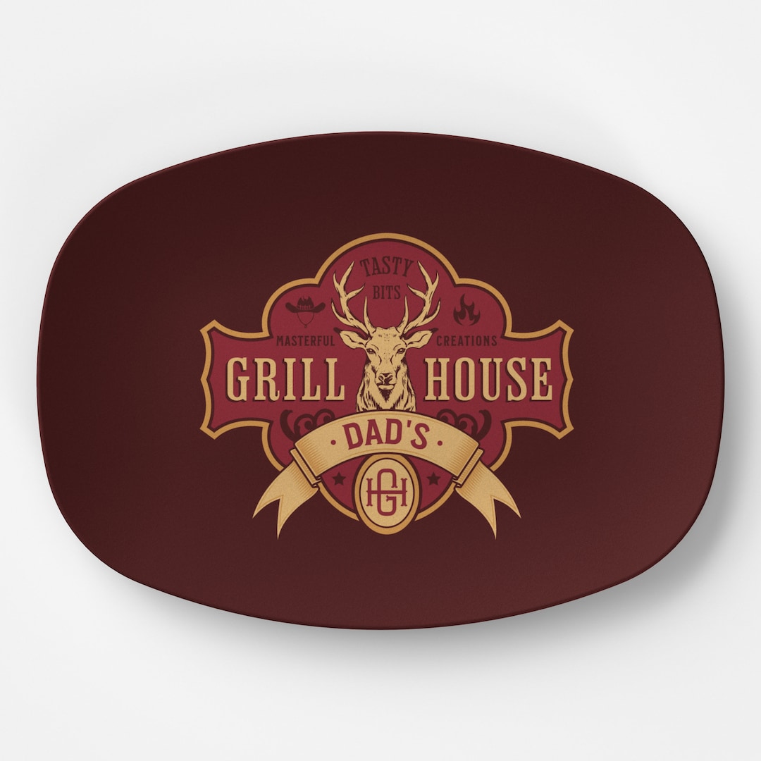 Dad's Grill House Platter BBQ Grilling Platter Gift for Dad Plate for ...