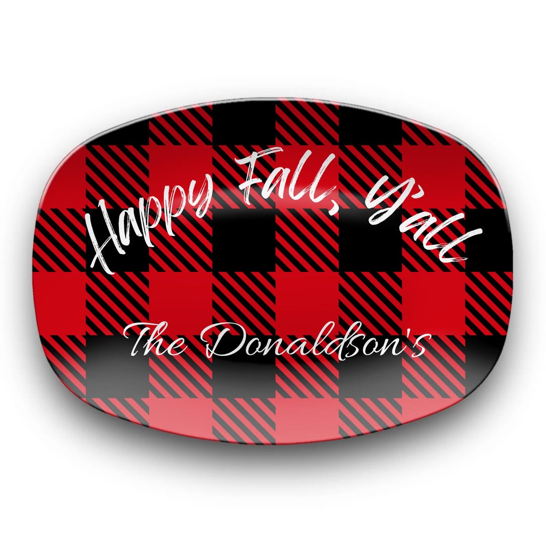 Personalized Serving Platter Happy Fall Y'all Platter, Personalized ...