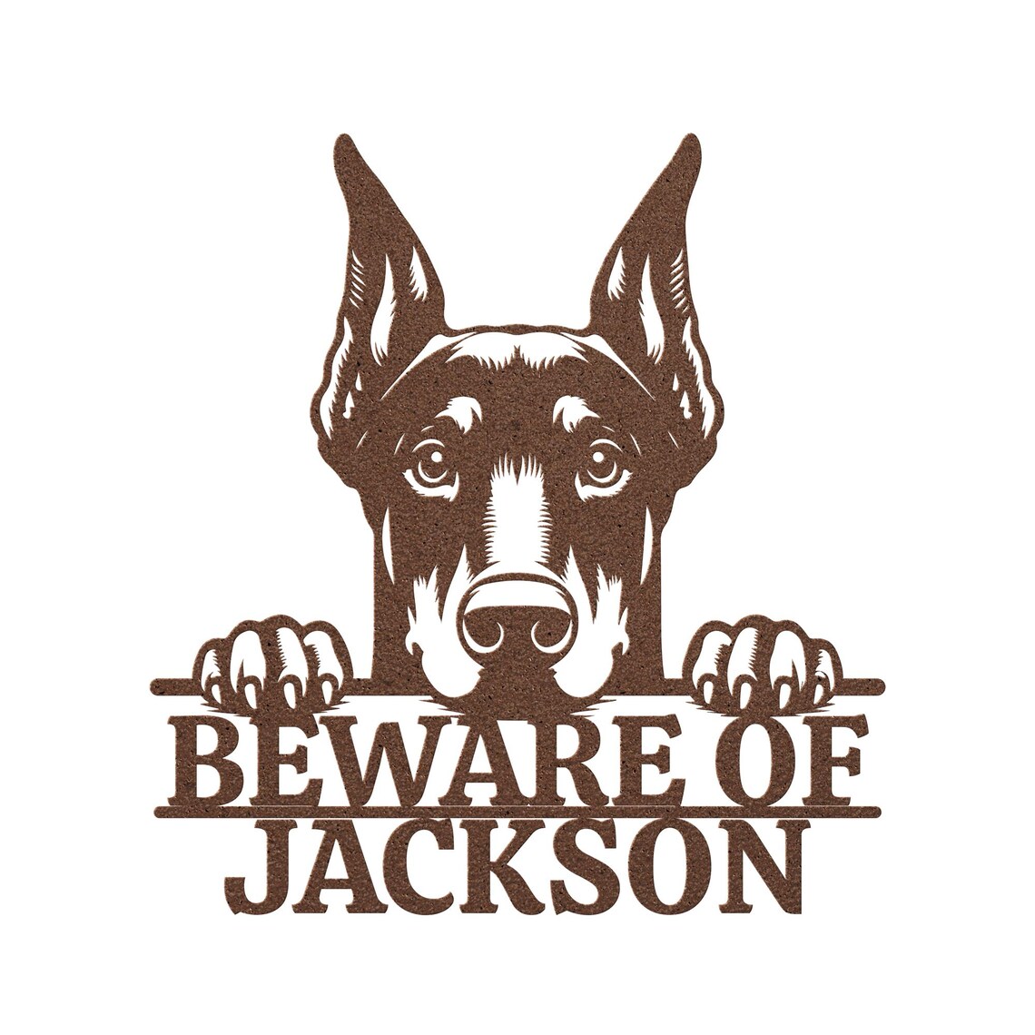 Personalized Beware of Doberman Pinscher Metal Sign Outdoor Decor Dog ...