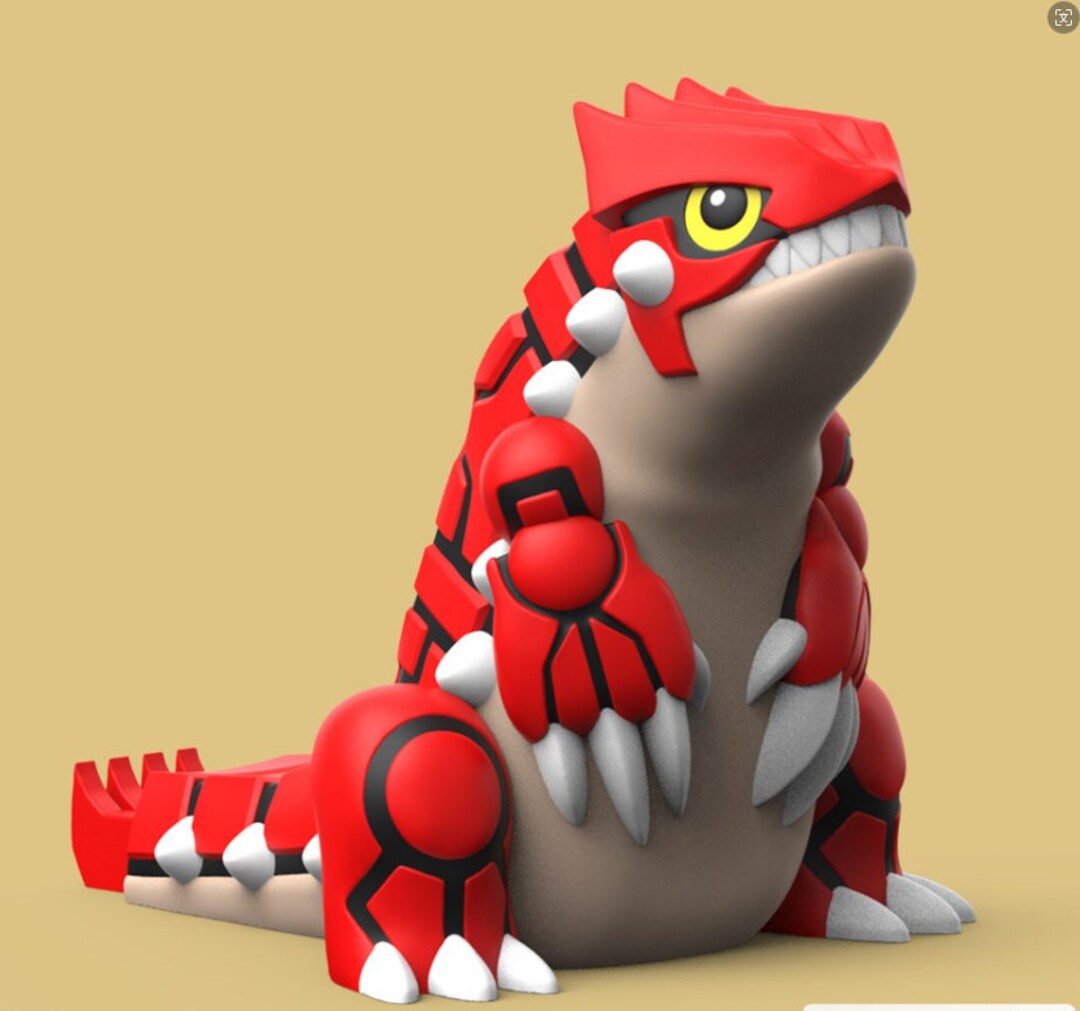 Cute Edition Groundon STL and 3mf File (coloured) - Etsy