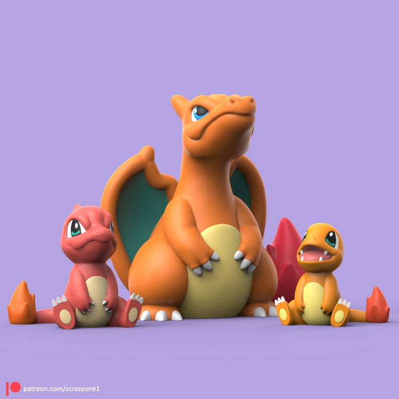 Charmander Evolution 3D Print Files (3mf & STL) - Etsy