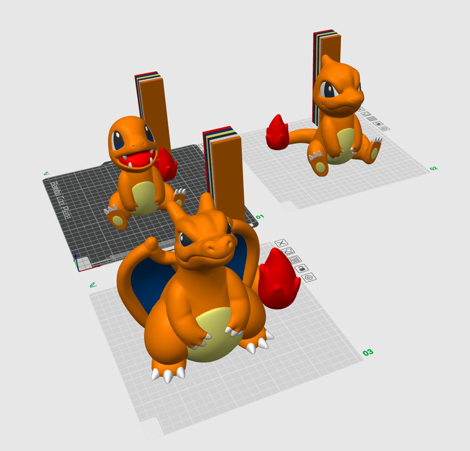 Cute Charmander Evolution 3mf and STL Files - Etsy